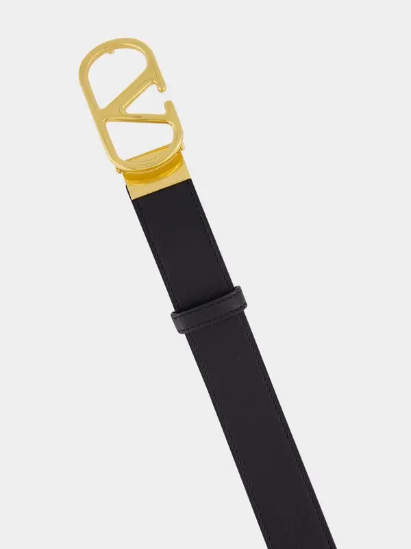 Valentino Garavani Reversible Leather Vlogo Belt - Cream