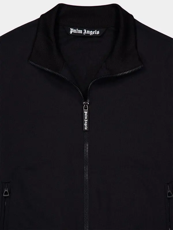 Palm Angels Curved Logo Track Jacket - Black