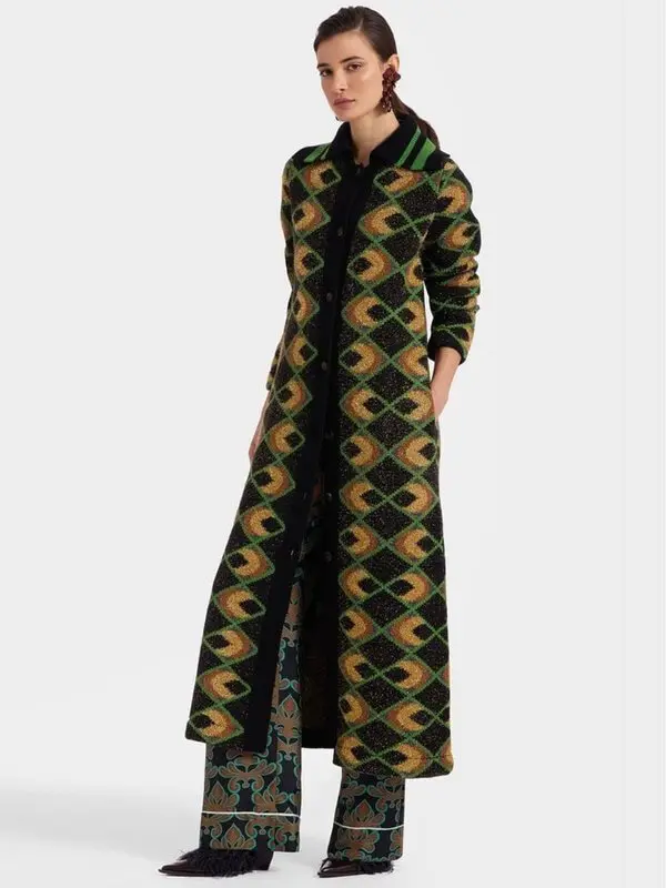 La DoubleJ Half-light Jacquard Maxi Coat