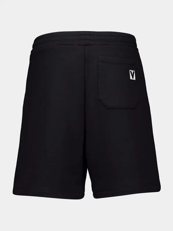 Valentino Garavani Jersey Cotton Regular Fit Shorts - Black