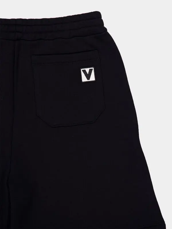 Valentino Garavani Jersey Cotton Regular Fit Shorts - Black