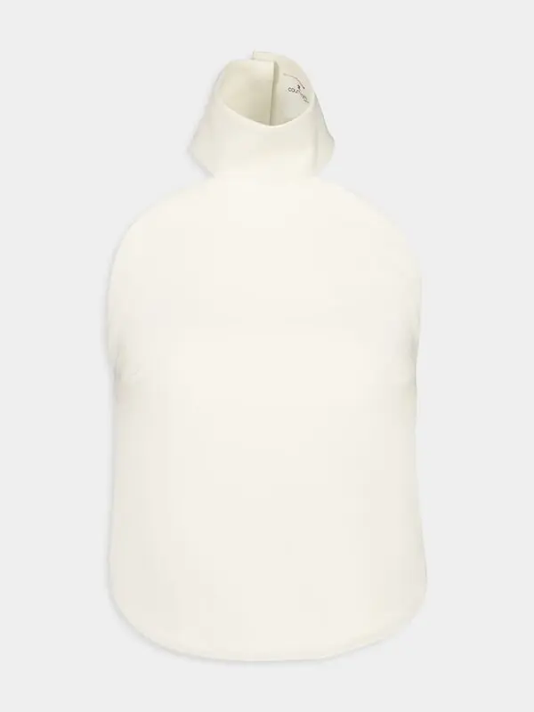 COURREGES Ellipse Mockneck Sleeveless Top - Cream
