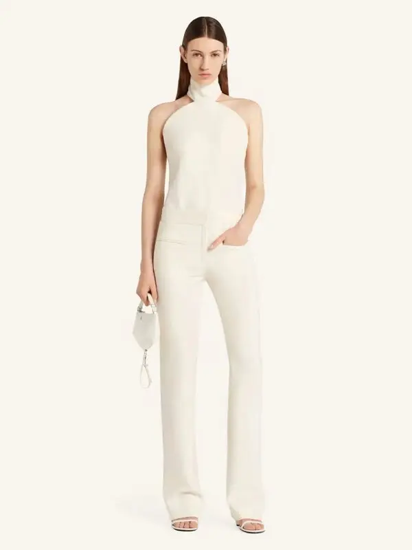 COURREGES Ellipse Mockneck Sleeveless Top - Cream