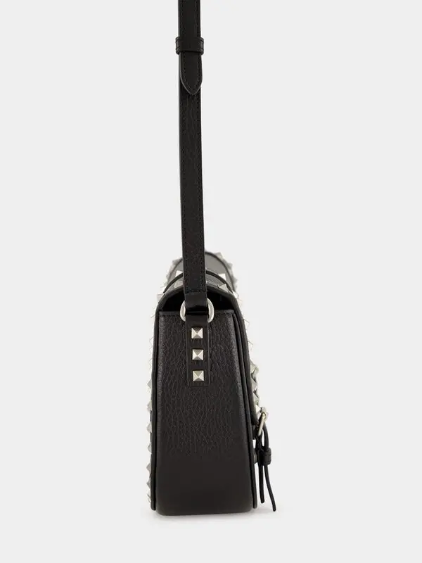 Valentino Garavani Rockstud Leather Messenger Bag - Black