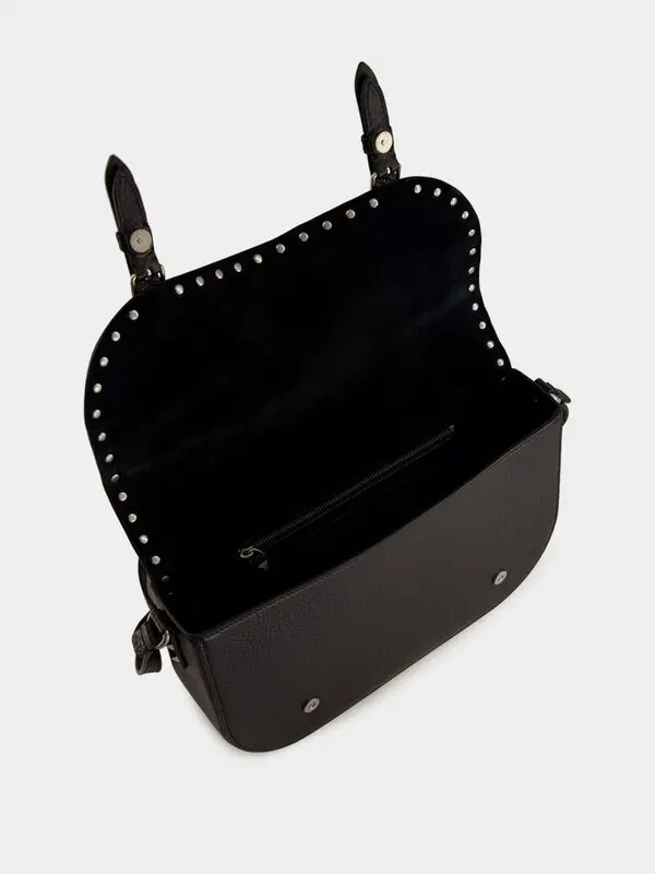 Valentino Garavani Rockstud Leather Messenger Bag - Black