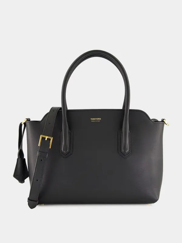 TOM FORD Medium Grain Leather Handbag - Black