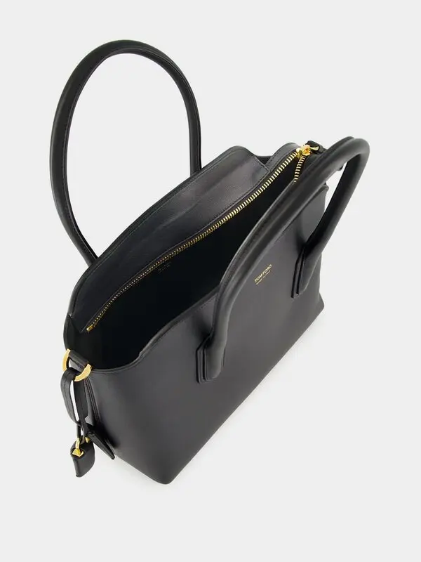 TOM FORD Medium Grain Leather Handbag - Black