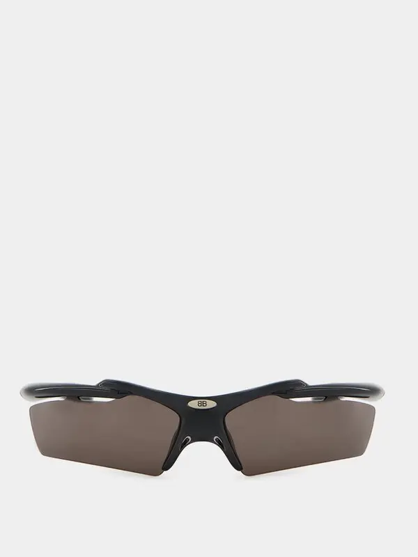 Balenciaga Turbo Rectangle Sunglasses - Black