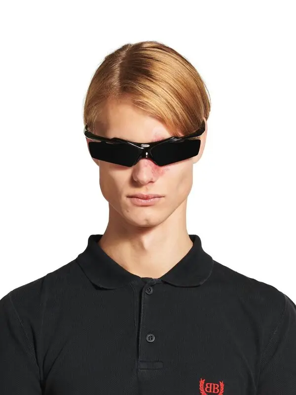 Balenciaga Turbo Rectangle Sunglasses - Black