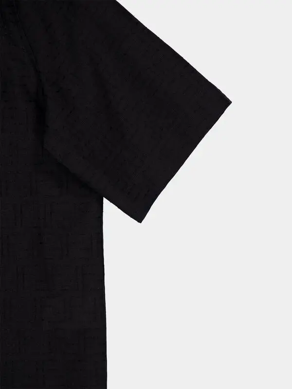 Fendi Linen Ff Jacquard Oversize Shirt - Black