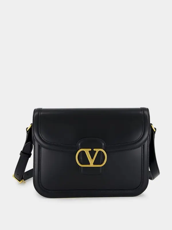 Valentino Garavani 9to5 Smooth Calfskin Shoulder Bag - Black