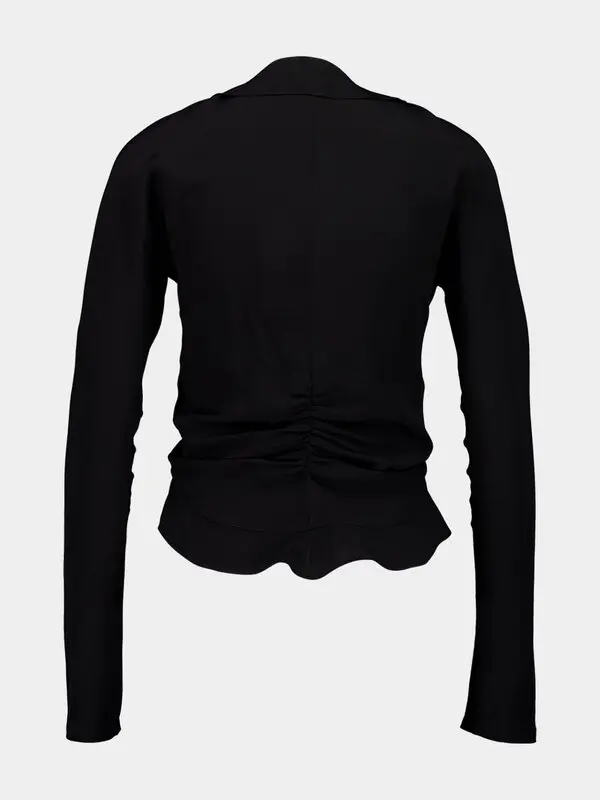 Saint Laurent Ruffled Silk Crepe De Chine Blouse - Black