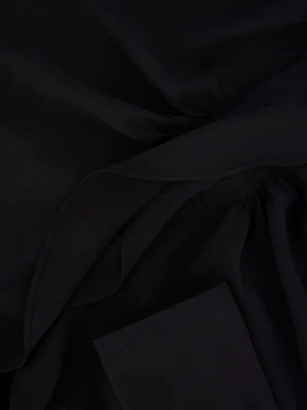 Saint Laurent Ruffled Silk Crepe De Chine Blouse - Black