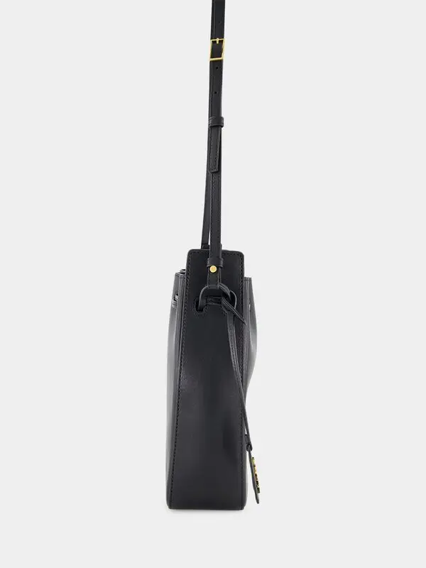 Saint Laurent Leather Bucket Bag With Cassandre Charm