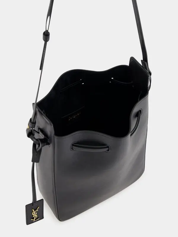 Saint Laurent Leather Bucket Bag With Cassandre Charm