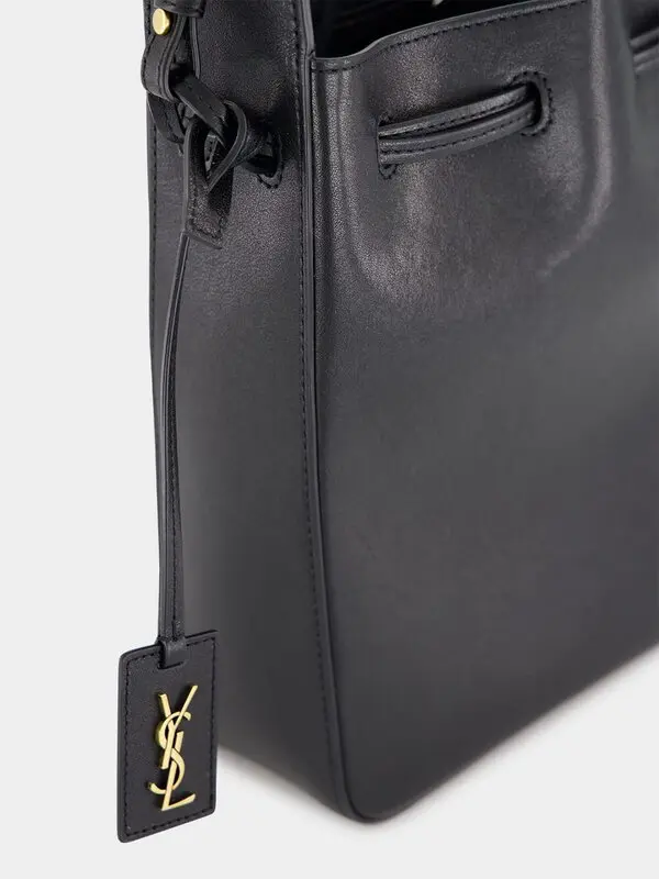 Saint Laurent Leather Bucket Bag With Cassandre Charm