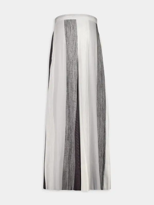 MARRAKSHI LIFE High-waist Pleated Stripe Trousers - Black