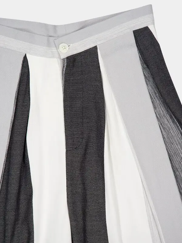MARRAKSHI LIFE High-waist Pleated Stripe Trousers - Black