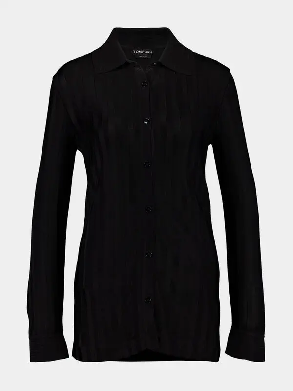 TOM FORD Long-sleeve Knit Shirt - Black