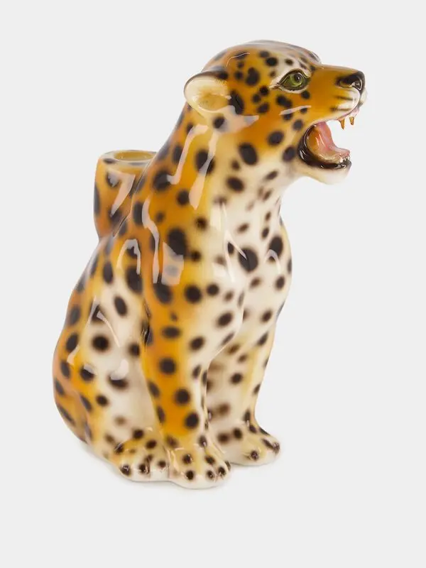 LES-OTTOMANS Leopard Ceramic Candle Holder