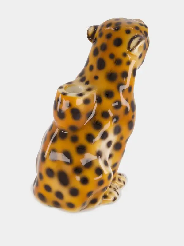 LES-OTTOMANS Leopard Ceramic Candle Holder