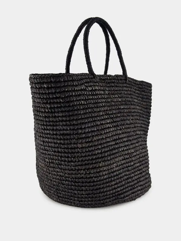 SENSI STUDIO Maxi Straw Tote - Black