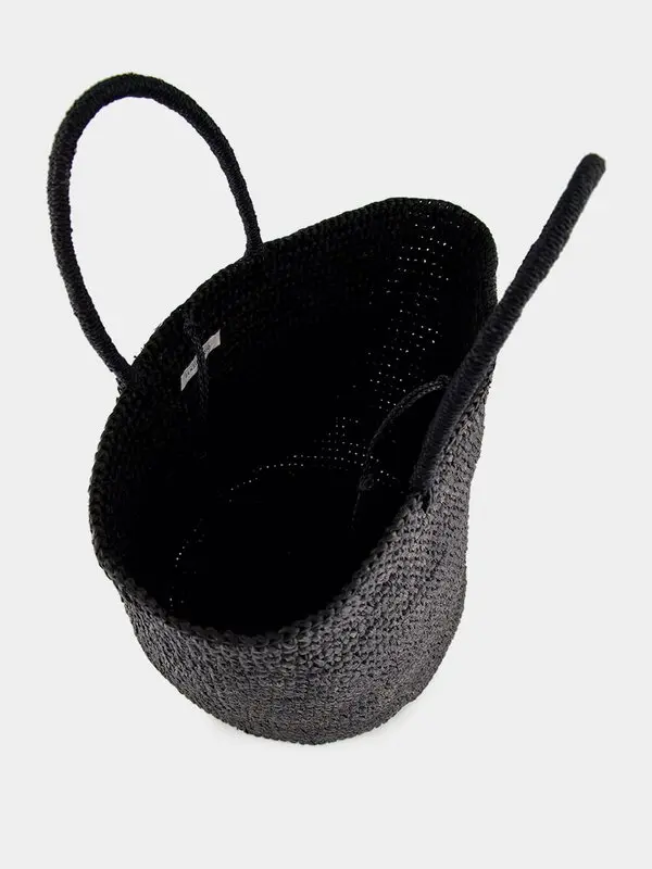 SENSI STUDIO Maxi Straw Tote - Black