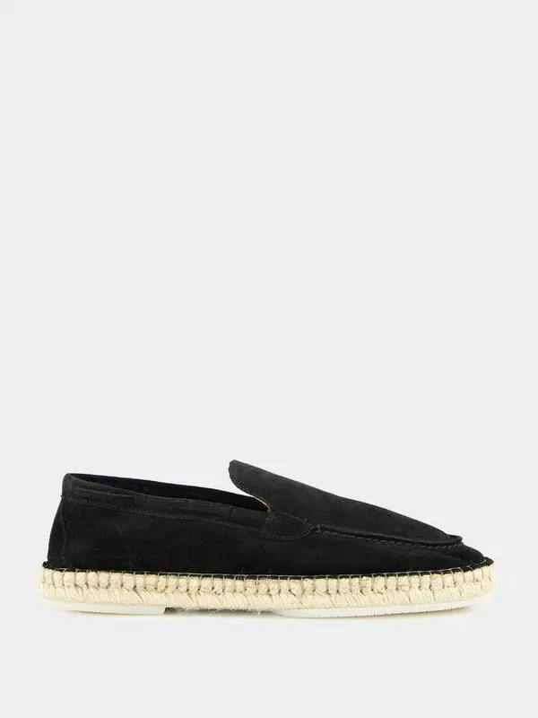 AURELIEN Suede Beachside Loafers - Black