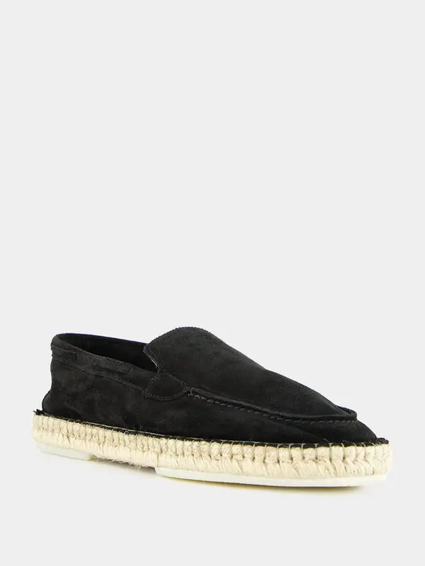 AURELIEN Suede Beachside Loafers - Black