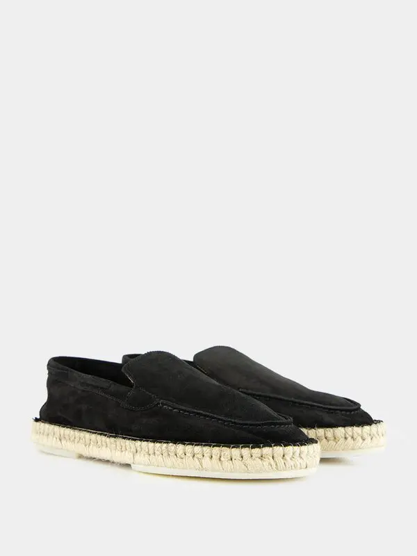 AURELIEN Suede Beachside Loafers - Black