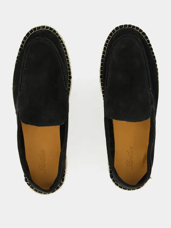 AURELIEN Suede Beachside Loafers - Black