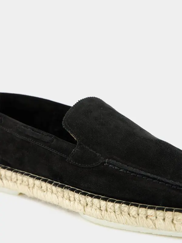 AURELIEN Suede Beachside Loafers - Black