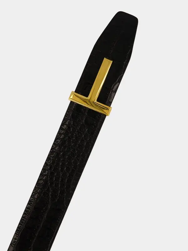 TOM FORD Crocodile-embossed Leather Belt