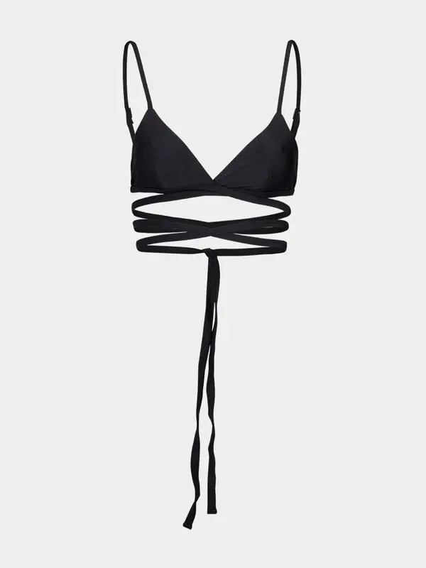 Matteau Wrap Triangle Bikini Top - Black