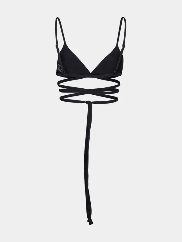 Matteau Wrap Triangle Bikini Top - Black