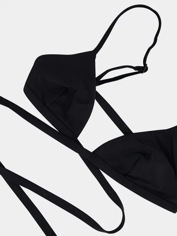 Matteau Wrap Triangle Bikini Top - Black