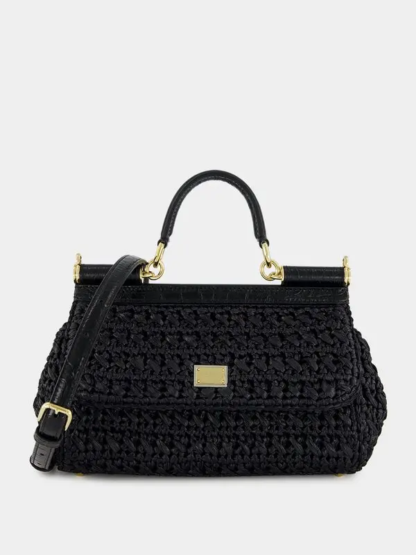 Dolce & Gabbana Sicily Crochet Mini Bag - Black
