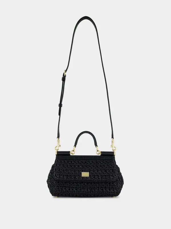 Dolce & Gabbana Sicily Crochet Mini Bag - Black