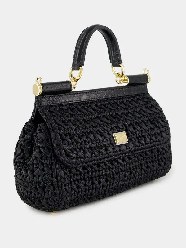 Dolce & Gabbana Sicily Crochet Mini Bag - Black