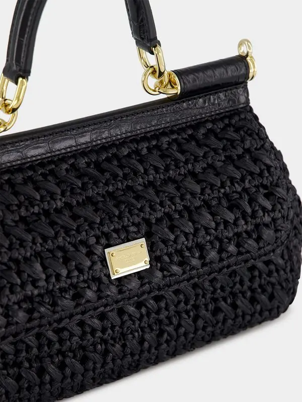 Dolce & Gabbana Sicily Crochet Mini Bag - Black