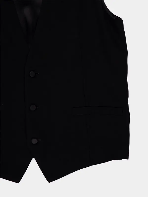 Saint Laurent Silk Crepe Muslin Buttoned Vest