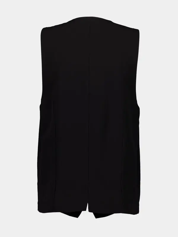 Saint Laurent Silk Crepe Muslin Buttoned Vest