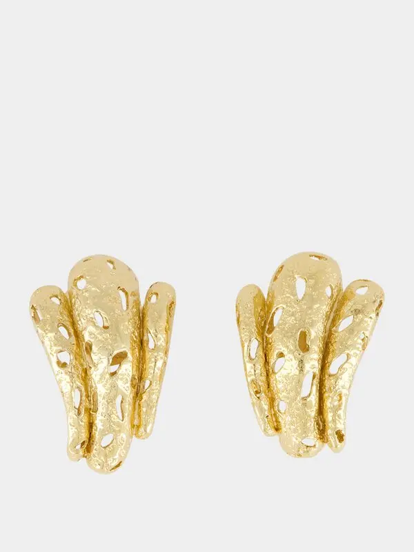 PAOLA SIGHINOLFI Lis 18k -plated Textured Earrings - Gold