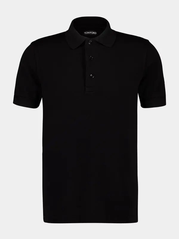 TOM FORD Lyocell Polo Shirt - Black