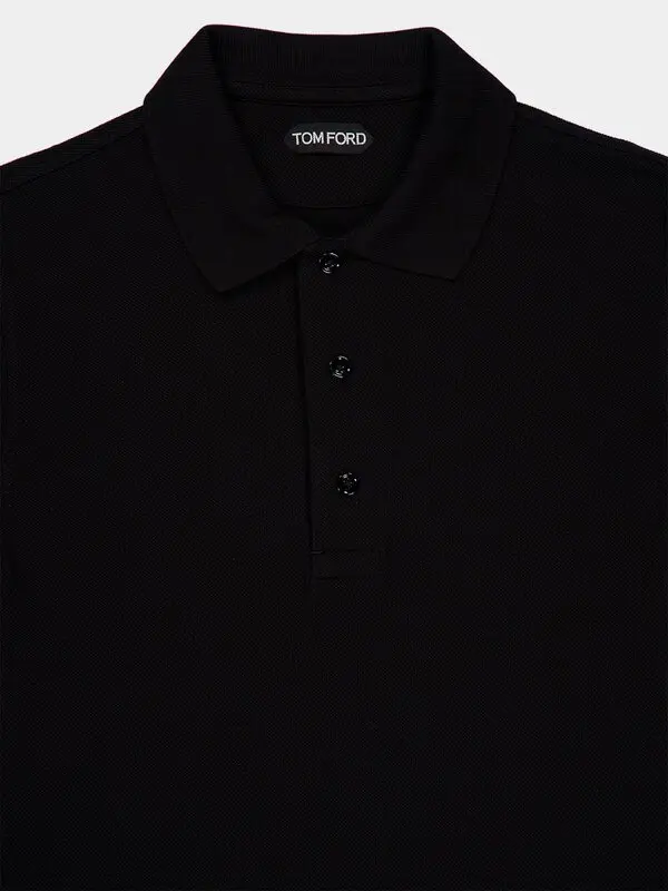 TOM FORD Lyocell Polo Shirt - Black