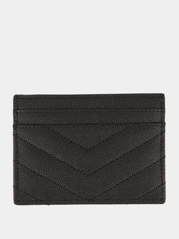 Saint Laurent Cassandre Matelassé Card Case In Leather