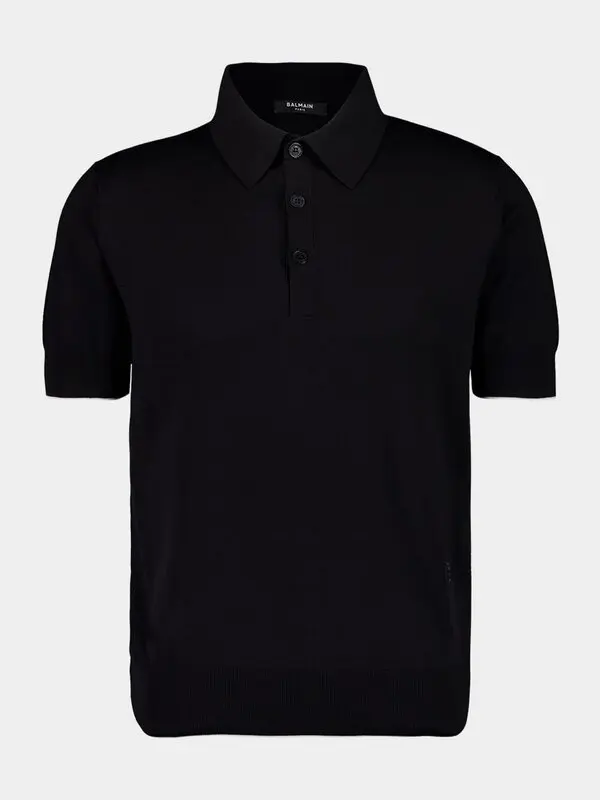 Balmain Polo Regular Fit Cotton Silk Knit