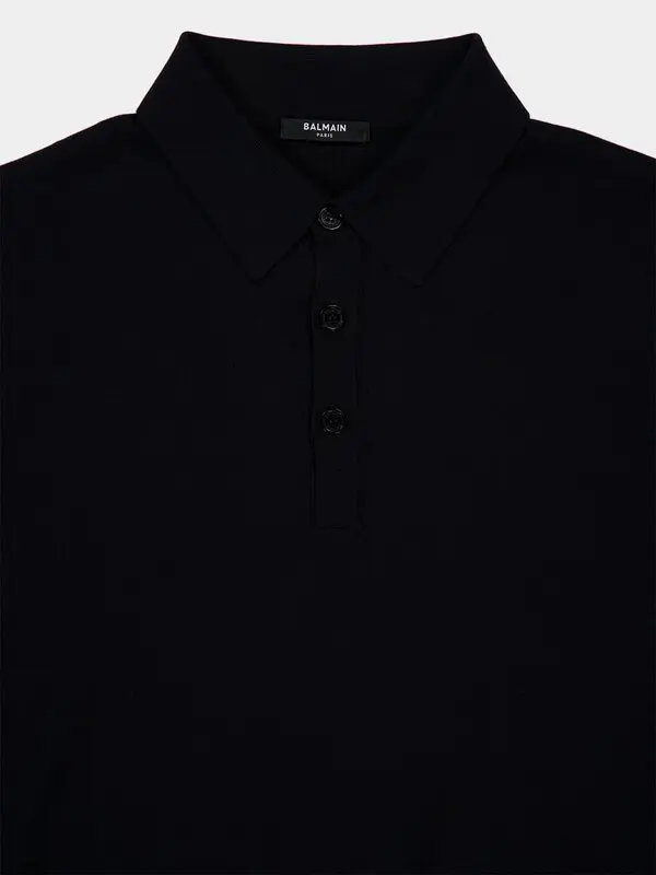 Balmain Polo Regular Fit Cotton Silk Knit