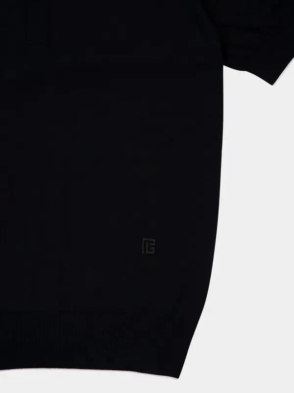Balmain Polo Regular Fit Cotton Silk Knit