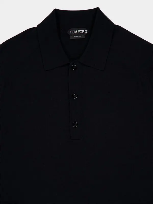 TOM FORD Merino Wool Fine Gauge Polo - Black